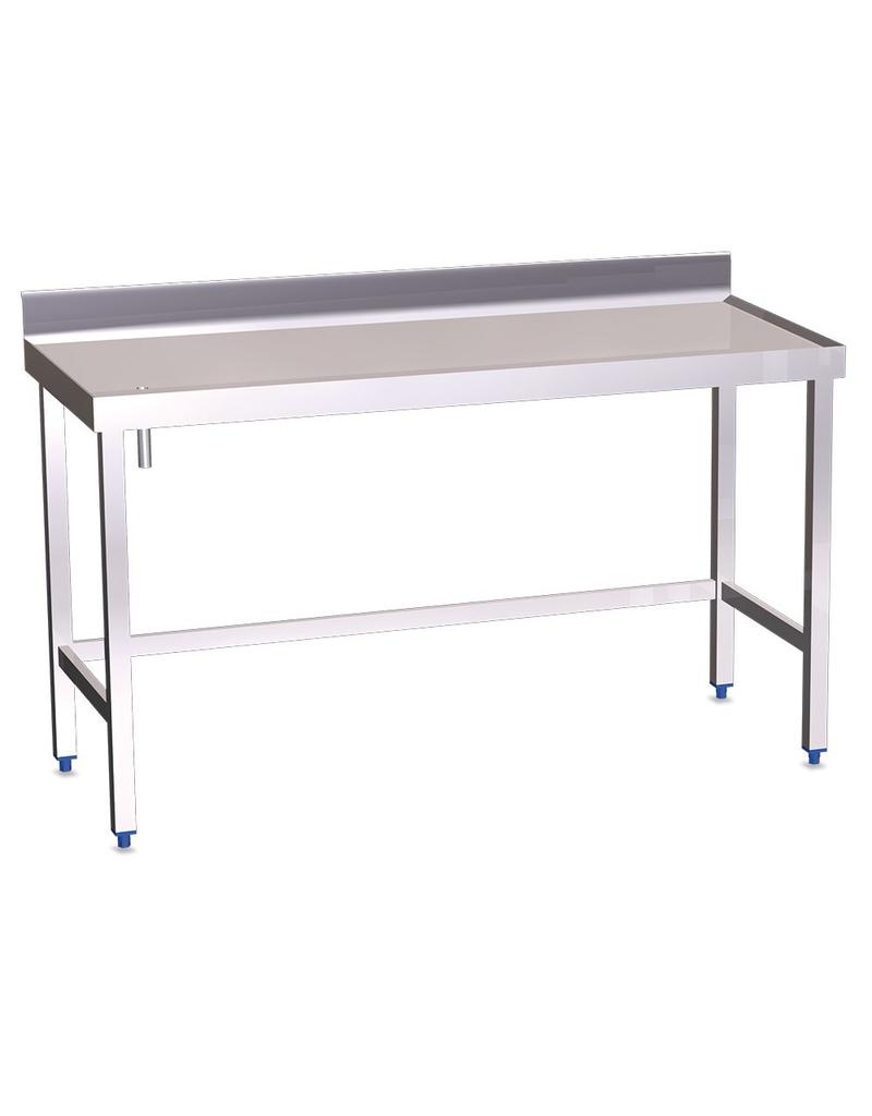 Wall table with gutter and raised edges without shelf - INOX RVS FOR ...