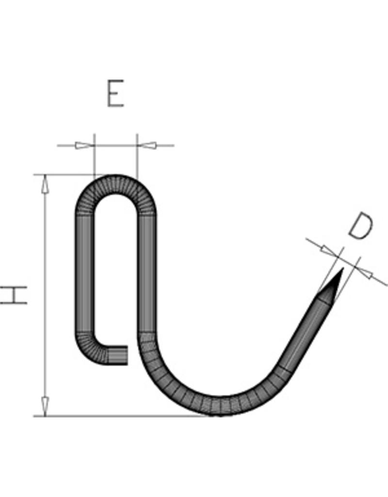 J-shape hook with edge - INOX RVS FOR FOOD INDUSTRY