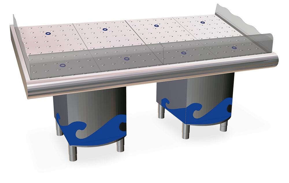 Fish counter with support - INOX RVS FOR FOOD INDUSTRY