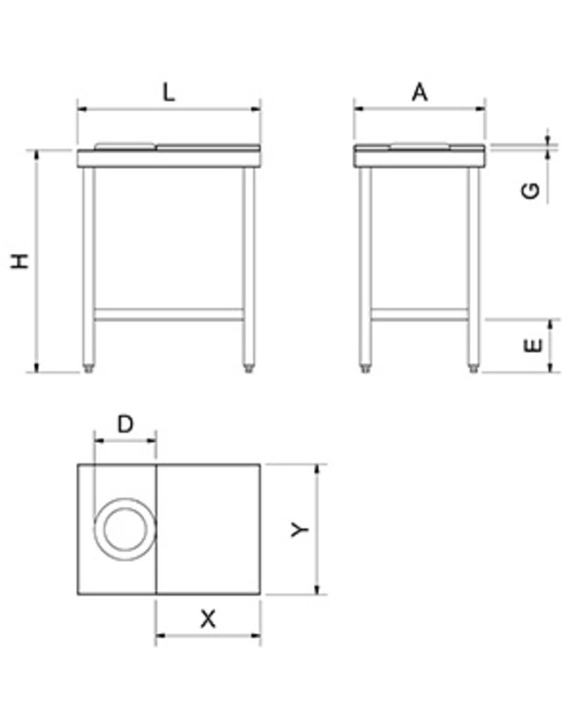 Standard preparation table - INOX RVS FOR FOOD INDUSTRY