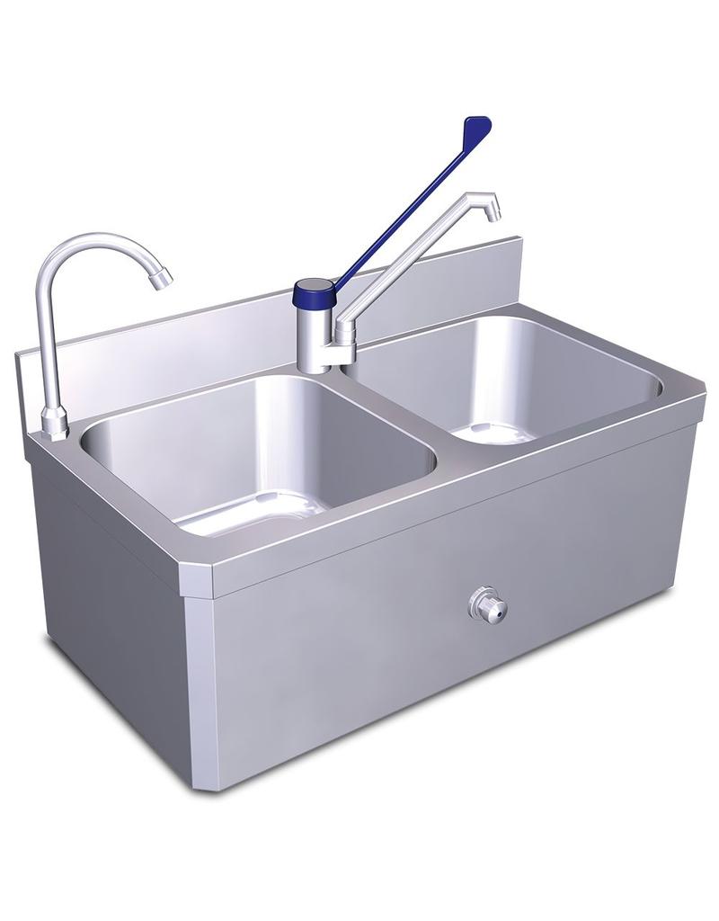 Handwasbak en spoeltafel set XS - INOX-RVS.COM