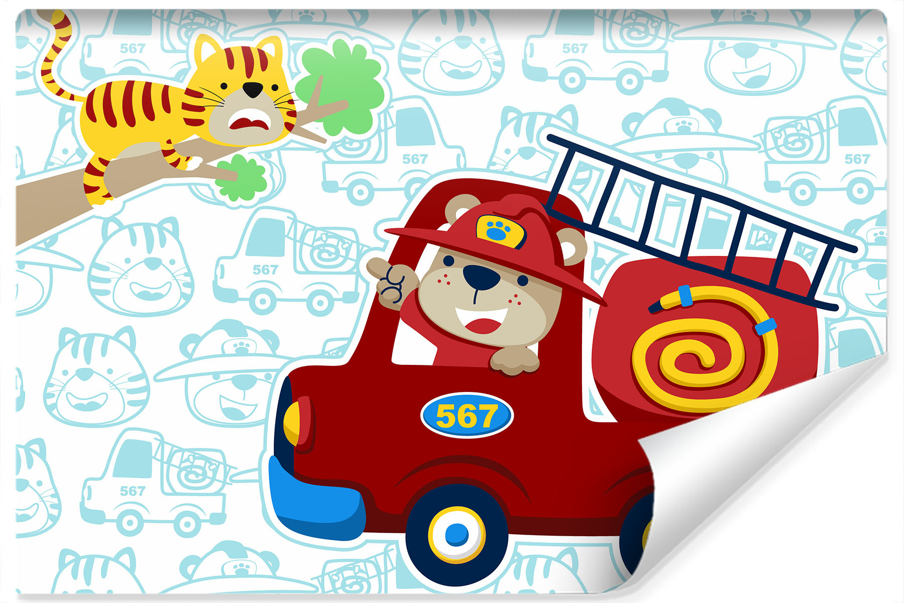 Fotobehang - Brandweerman beer, Kinderkamer , premium print, inclusief ...