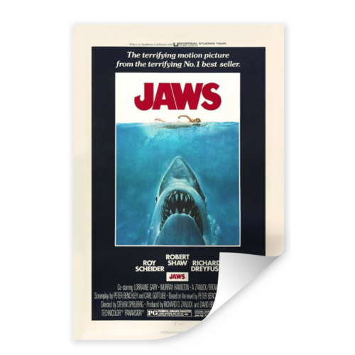 Poster - Jaws, originele poster gedigitaliseerd, 1975, verpakt in stev ...