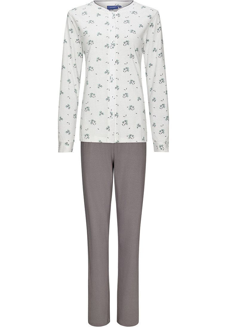 Pastunette organic cotton full button pyjama set 'wishy flower ...