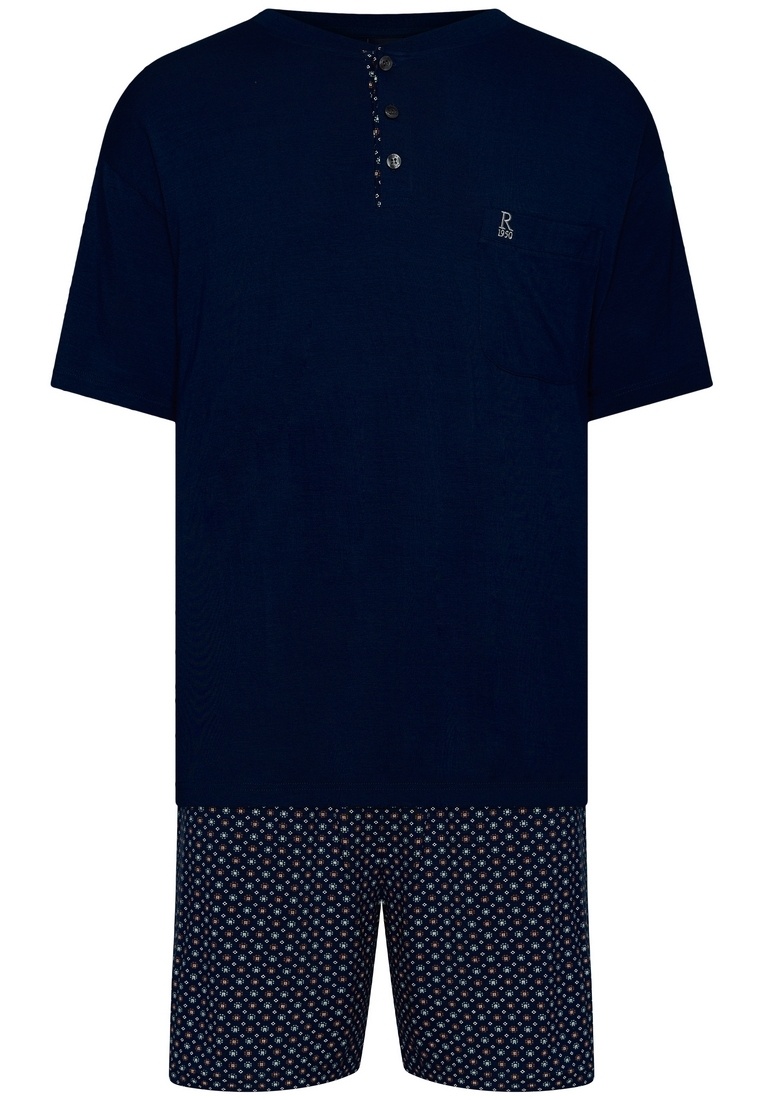 men's bamboo shorty set with buttons 'cube it' - Pyjama-direct