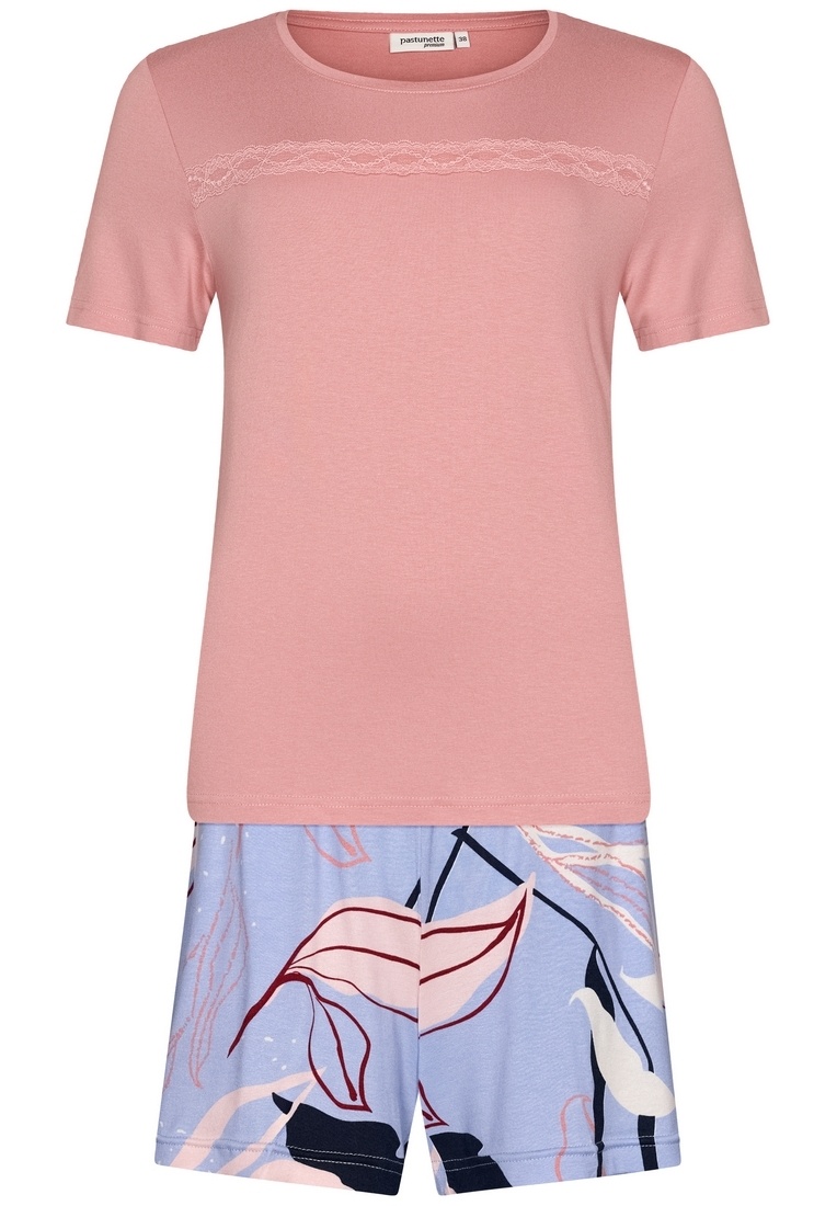 luxe dames shortama 'floral garden' - Pyjama-direct