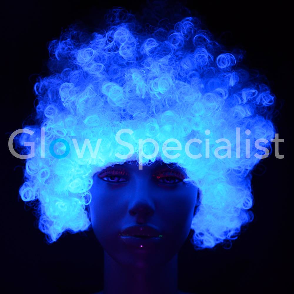 NEON WHITE AFRO WIG - Glow Specialist - Glow Specialist