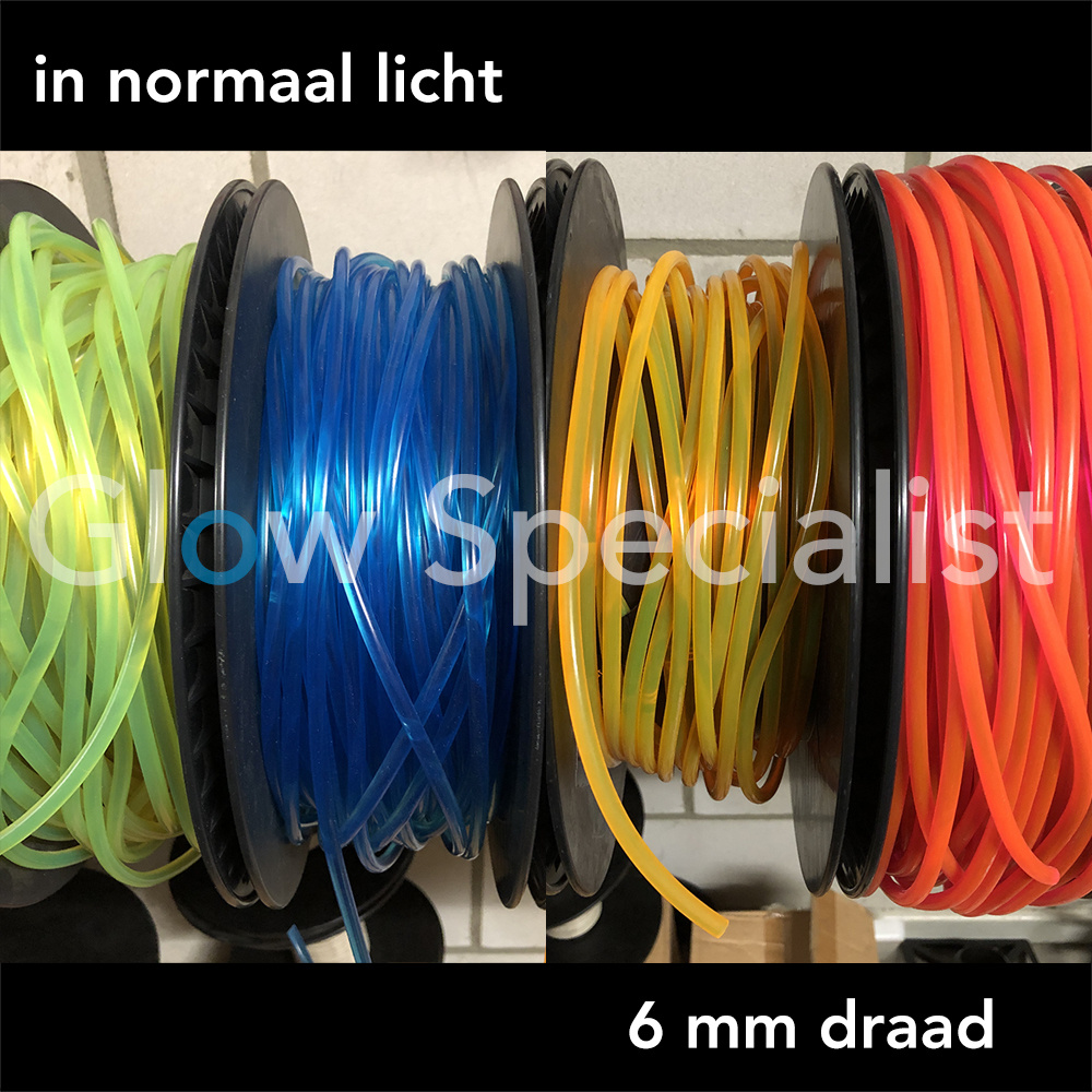 UV / BLACKLIGHT NEON DRAAD PVC - 6 MM - koop je bij Glow Specialist ...