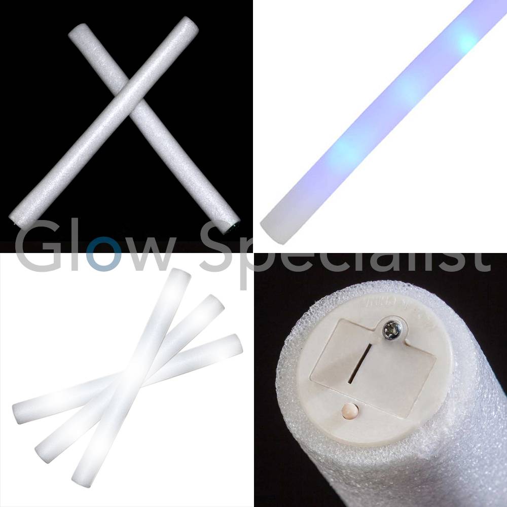 LED FLASHING FOAM STICK - WHITE - Glow Specialist - Glow Specialist
