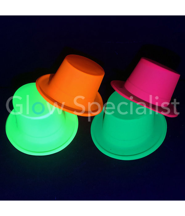 UV / BLACKLIGHT TOP HAT - NEON ORANGE - Glow Specialist - Glow Specialist