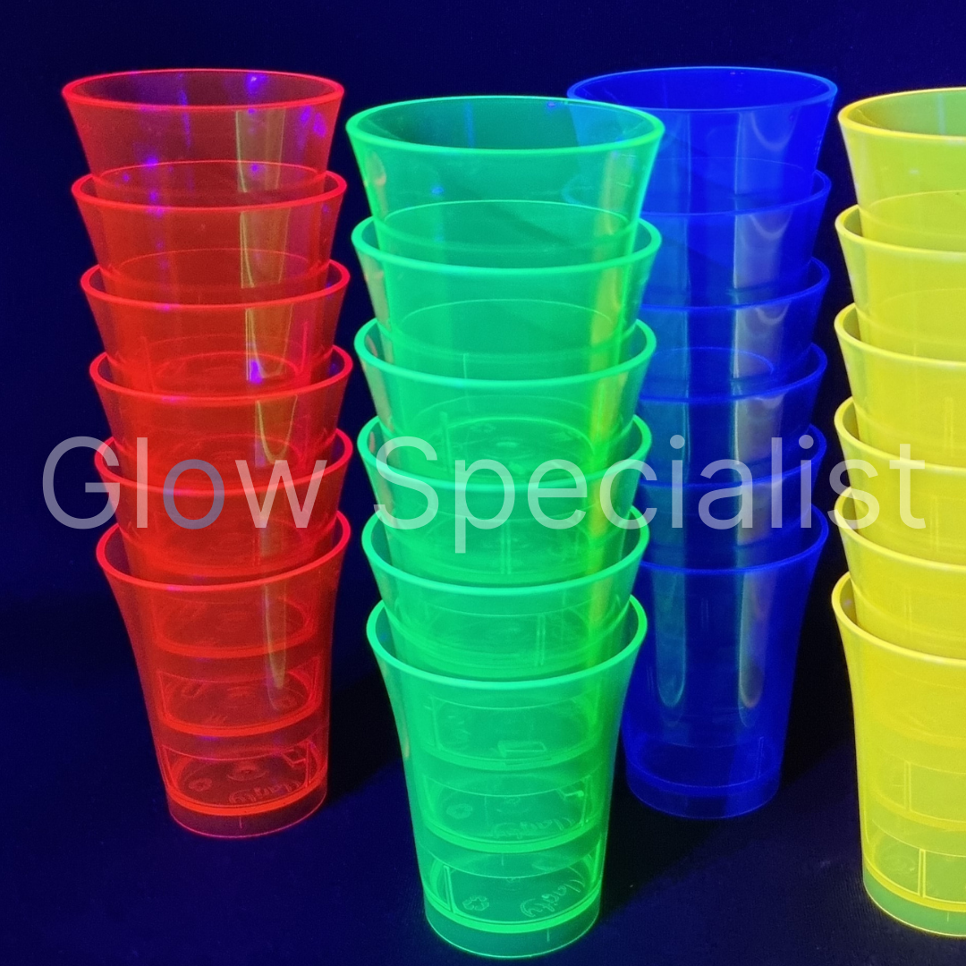 UV/BLACKLIGHT - NEON SHOT GLASS - 24 PIECES - Glow Specialist - Glow ...