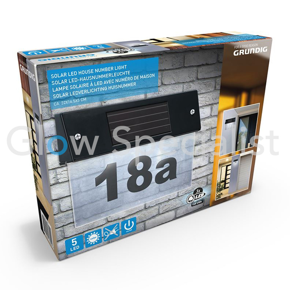 LED HOUSE NUMBER PLATE SOLAR POWERED - Glow Specialist - Glow Specialist