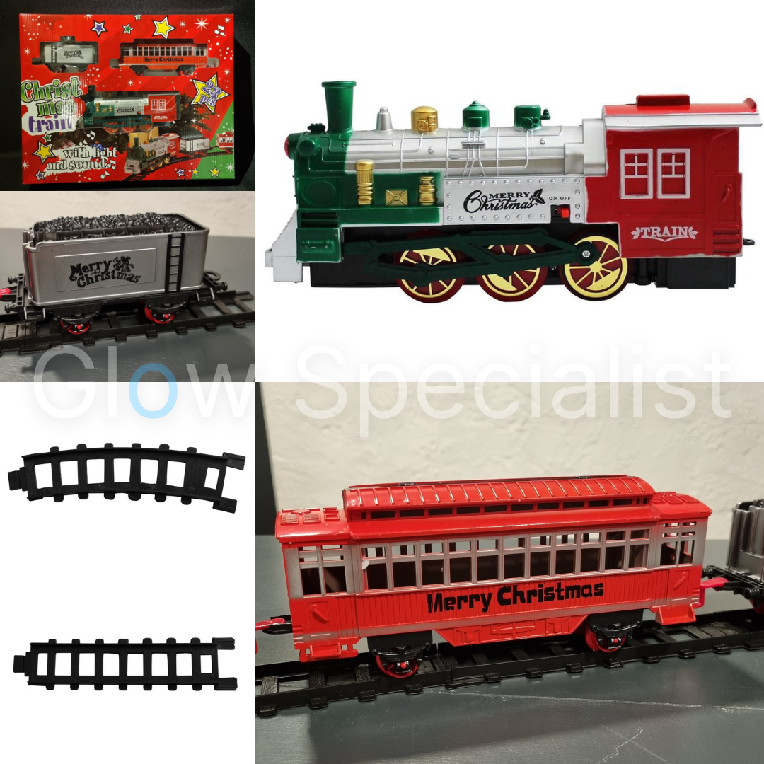 CHRISTMAS TRAIN SET WITH LIGHT AND SOUND - 23 PIECES - Glow Specialist ...