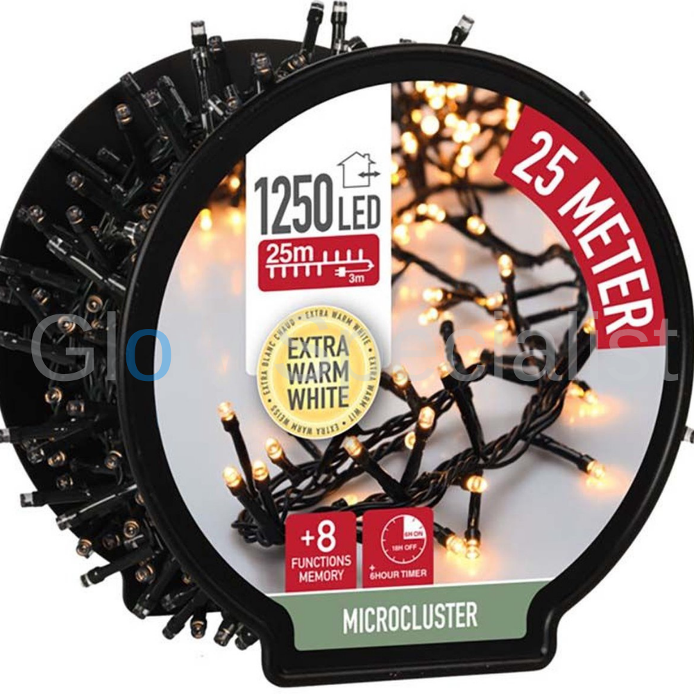 LED CLUSTER LIGHTING - 1250 LIGHTS - 8 LIGHTING FUNCTIONS AND TIMER ...