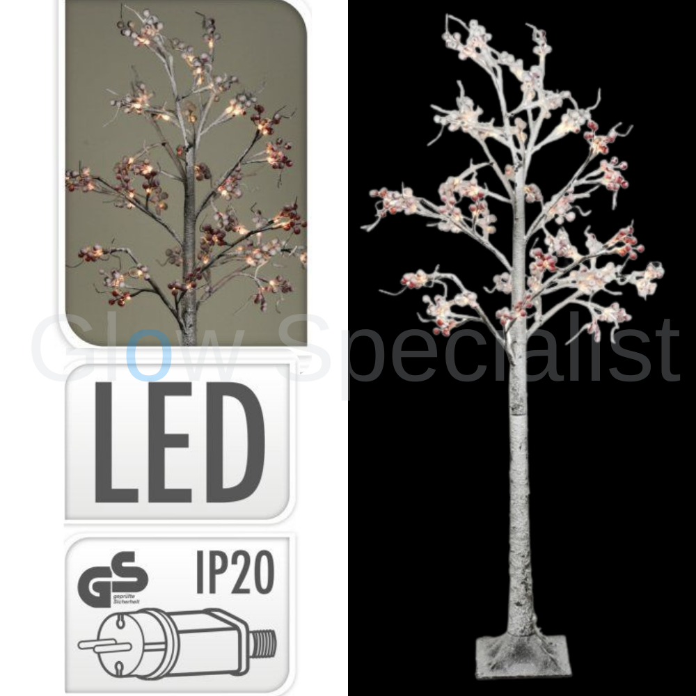 LED BOOM MET BESNEEUWDE BESSEN - 150 CM - 72 LED - Glow Specialist ...