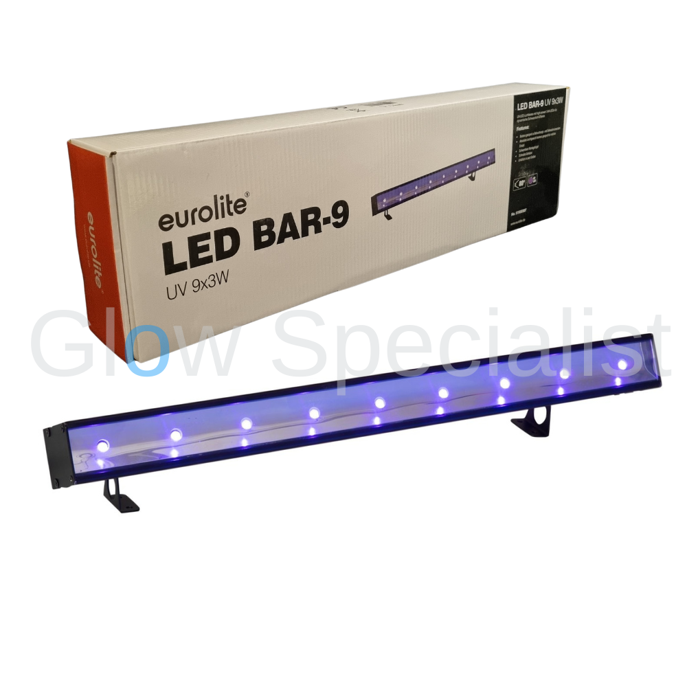 EUROLITE UV LED BAR - 9 X 3 WATT - Glow Specialist