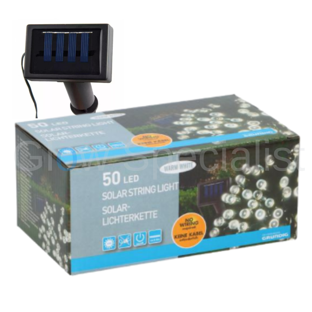 GRUNDIG SOLAR SNOERVERLICHTING - 50 LED - 6,4 M - Glow Specialist - Glow Specialist