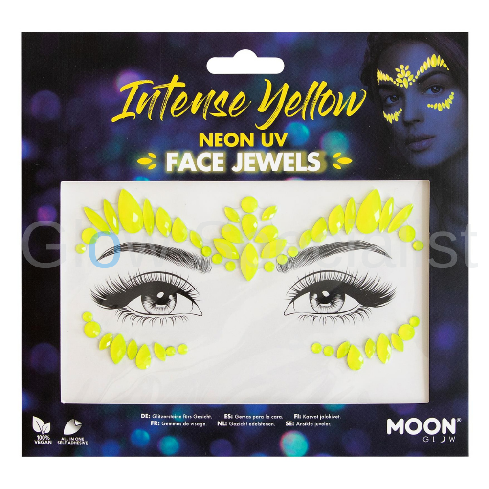 FACE JEWELS - UV / BLACKLIGHT - NEON GEEL- Glow specialist - Glow ...