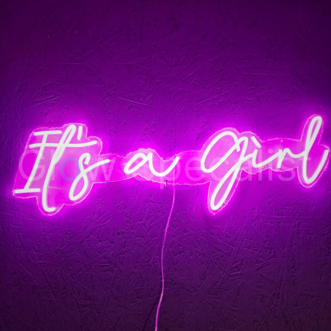 LED NEON SIGN - IT'S A GIRL - PINK - Glow Specialist - Glow Specialist