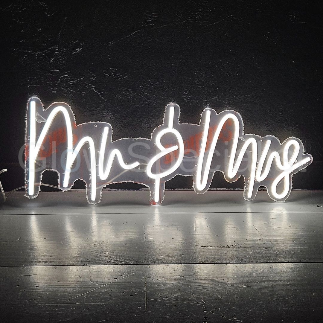 LED NEON SIGN - MR & MRS - WHITE - Glow Specialist - Glow Specialist