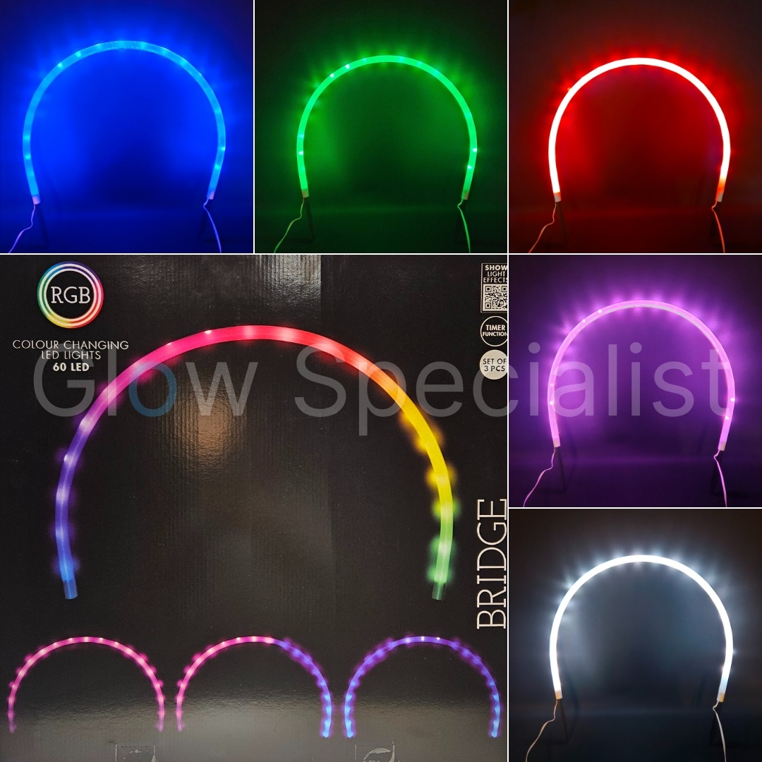 LED BRIDGE - RGB - WITH SHOW EFFECTS AND TIMER - SET OF 3 - IP44 - Glow ...