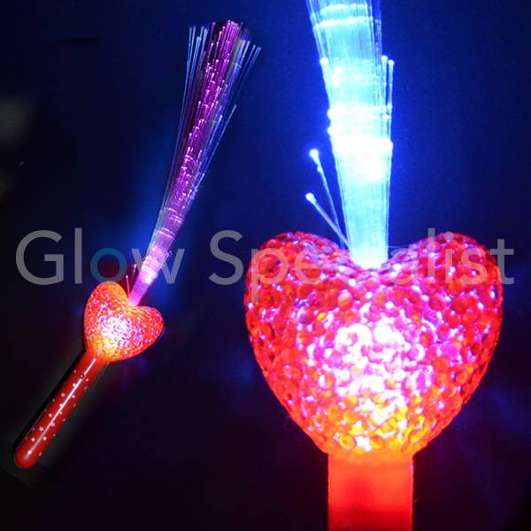 FIBER OPTIC WAND WITH RED LED HEART - Glow Specialist - Glow Specialist