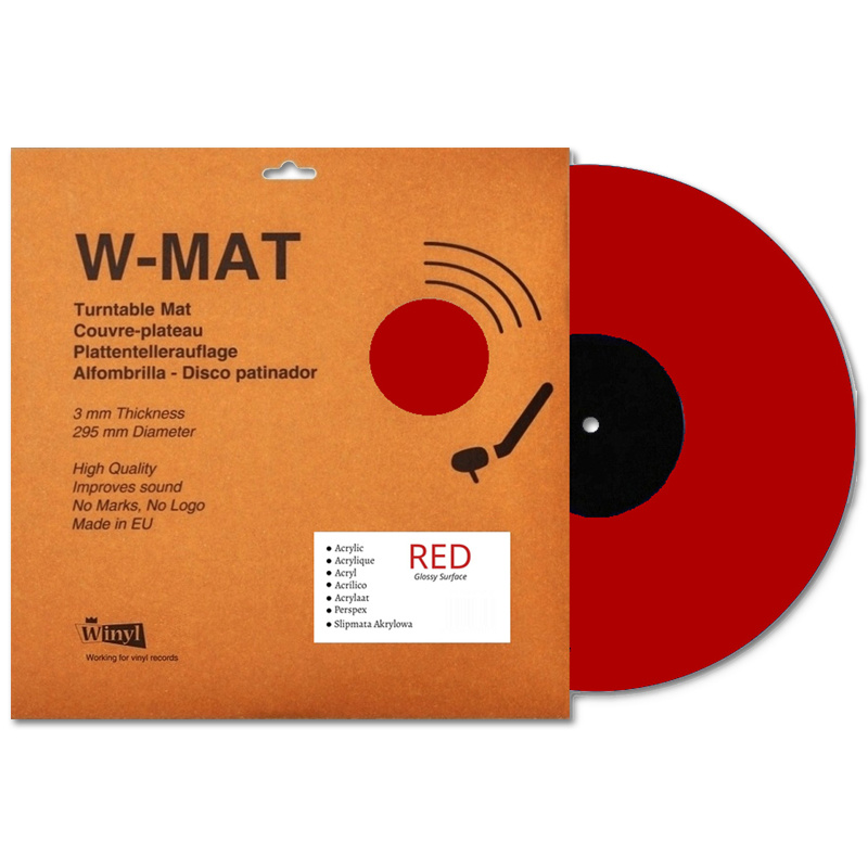 Winyl W-Mat Acrylic Red – Rood acryl platenmat voor platenspelers - Hi ...
