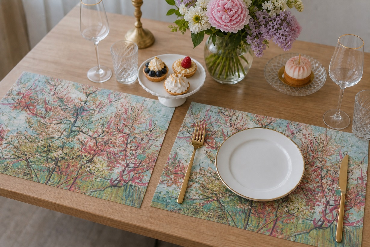 Placemat set of two Van Gogh | Pink Peach Trees - Kröller-Müller Museum ...