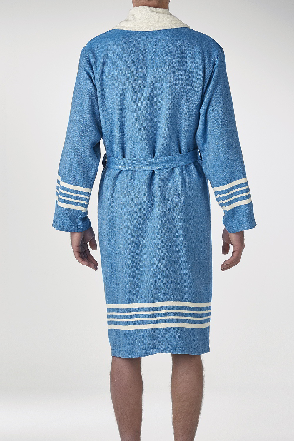 Badstof badjas nieuwe stijl: Luchtig hamamkatoen gevoerd met badstof ...