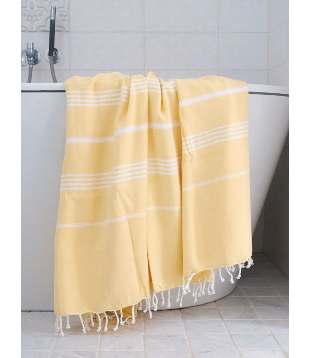 Strandlaken geel – Soepel en lichtgewicht hammamdoek | Ottomania ...