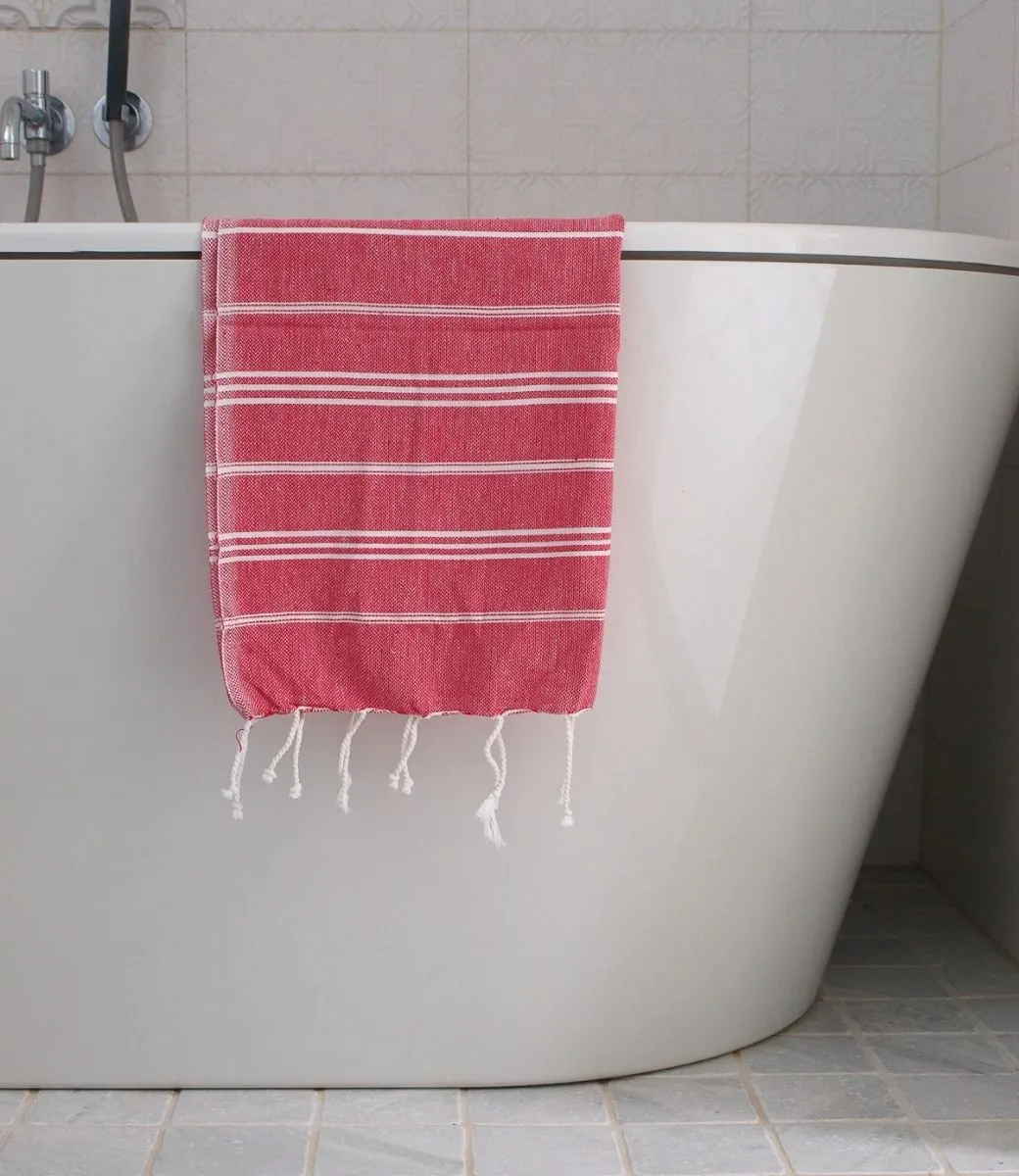 Robijnrode hamam handdoek kopen? Die bestel je voordelig bij ...