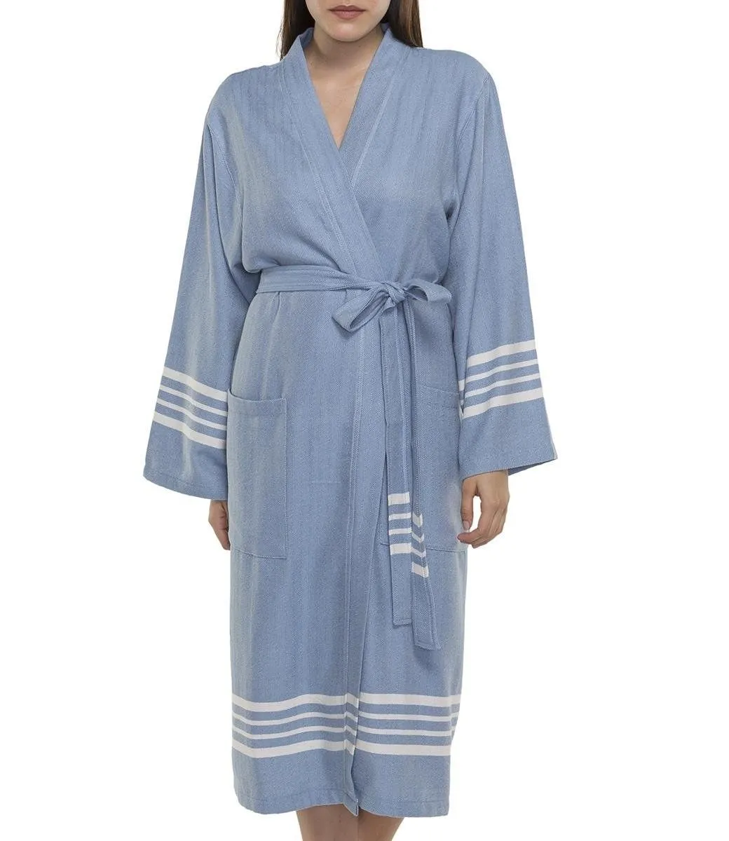 Luxe badjas voor dames en heren van 100% gekamd katoen - Hamamdoeken.com