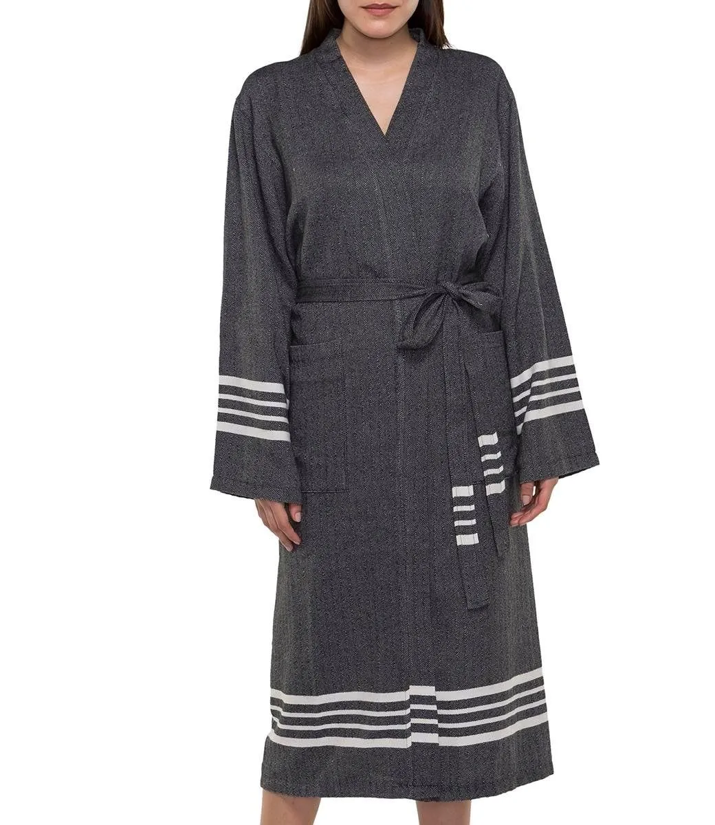 Luxe badjas voor dames en heren van 100% gekamd katoen - Hamamdoeken.com