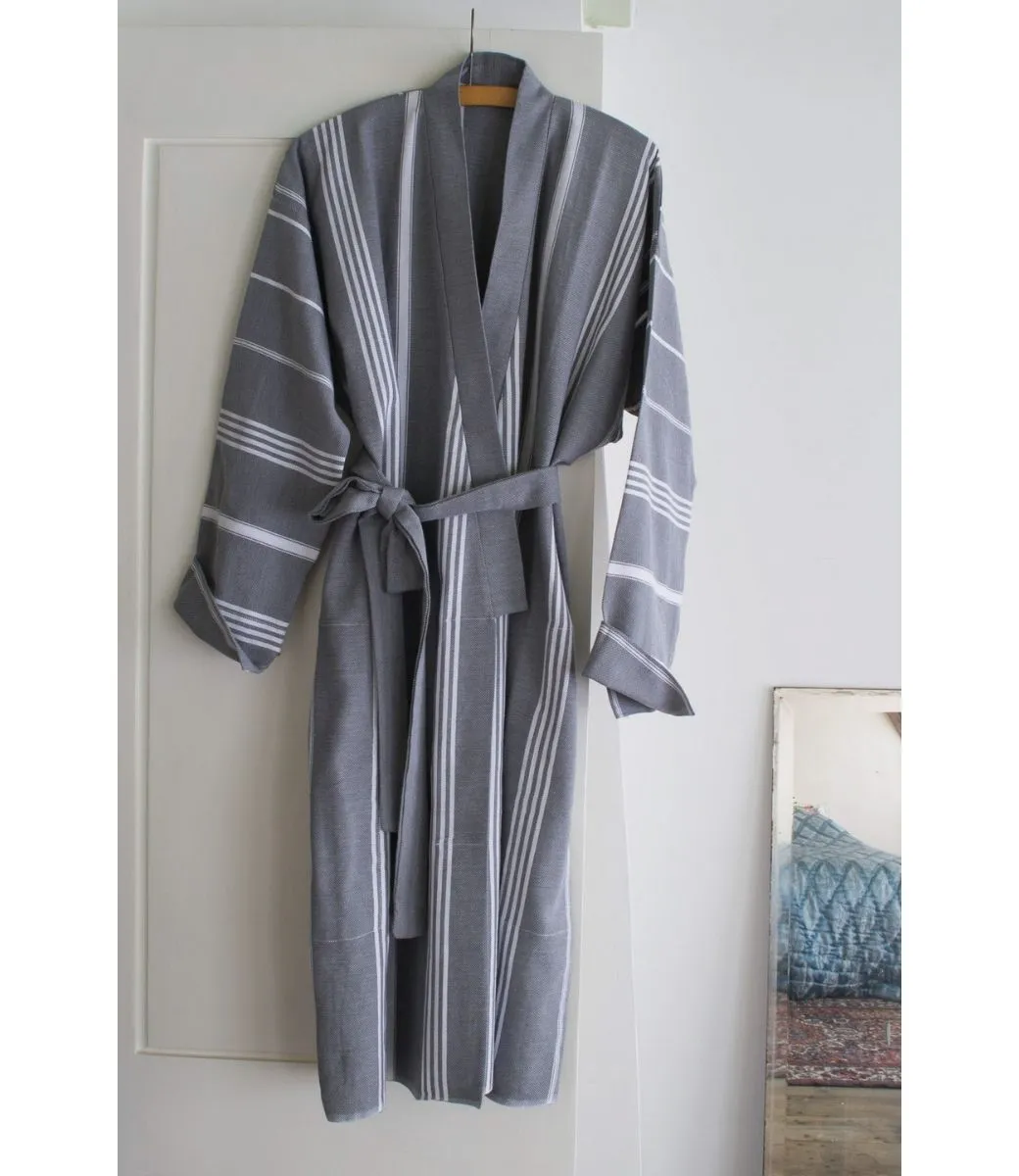 Soepele hammam badjas in tijdloos donkergrijs van het merk Ottomania ...