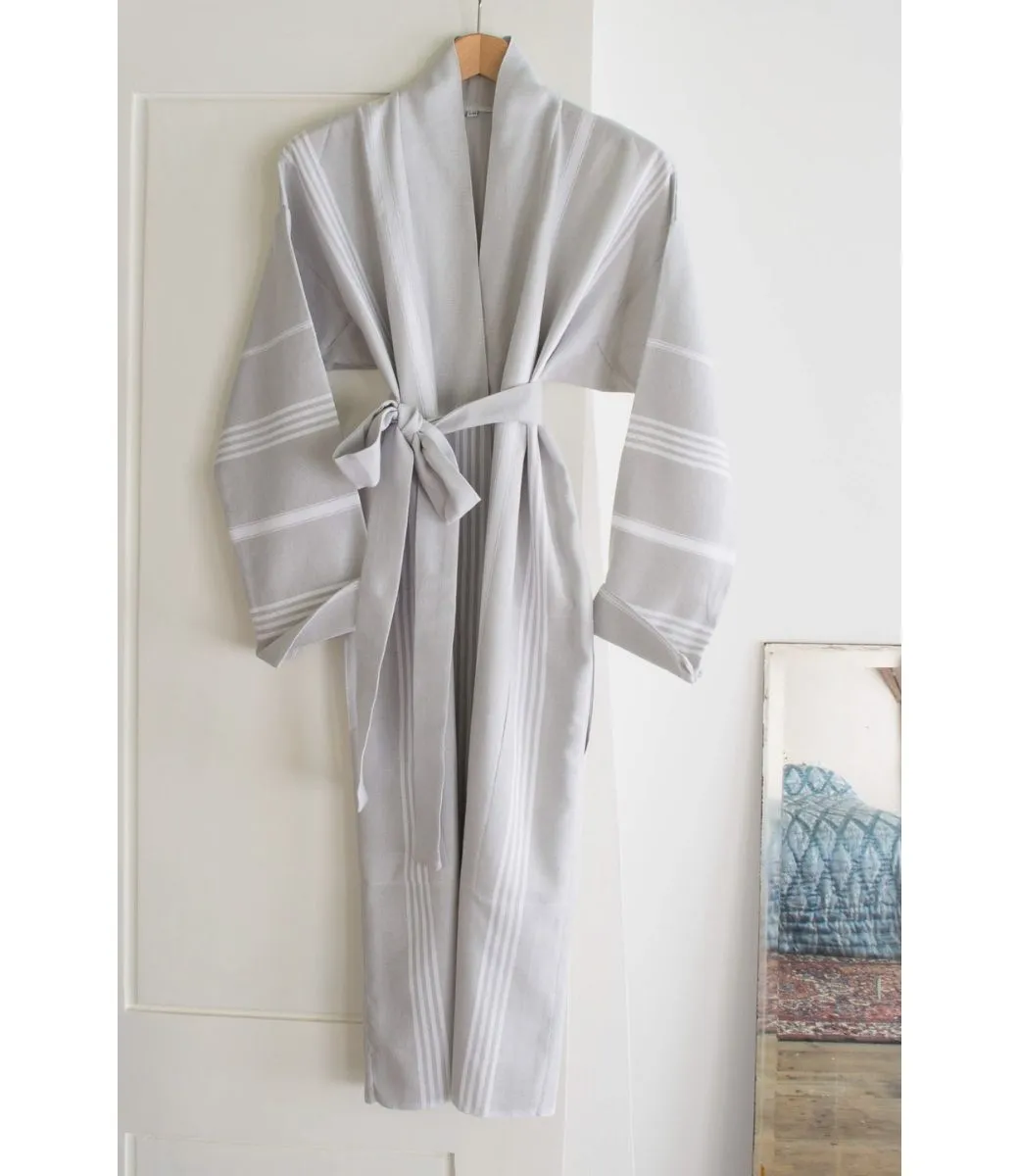 Ga voor de ultieme hamambeleving met deze lichtgrijze Hamam Badjas ...