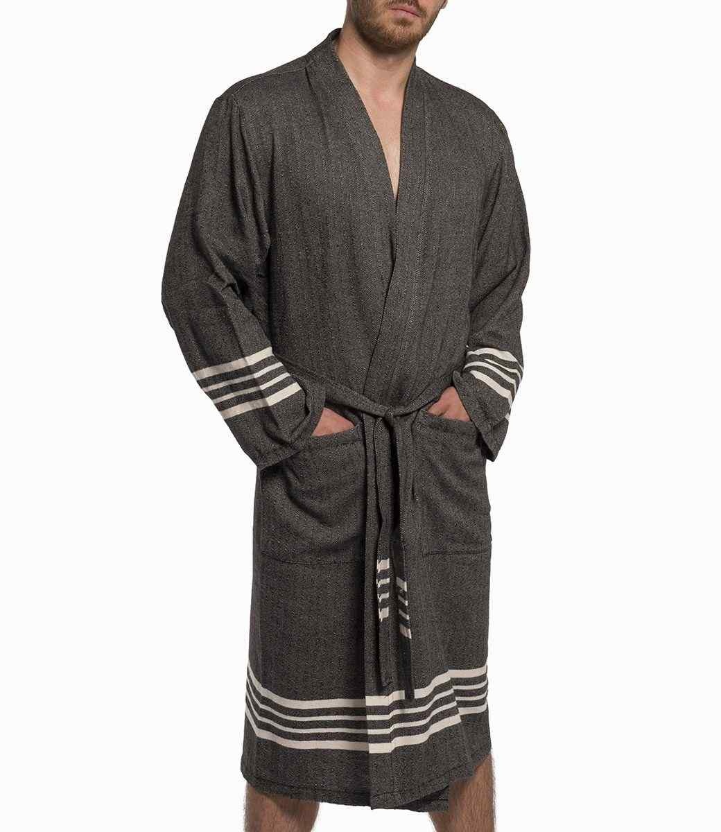 Luxe badjas voor dames en heren van 100% gekamd katoen - Hamamdoeken.com