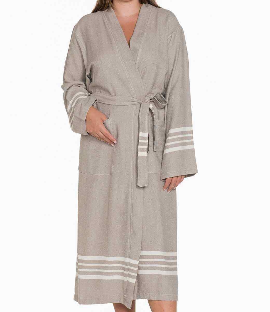 Luxe badjas voor dames en heren van 100% gekamd katoen - Hamamdoeken.com