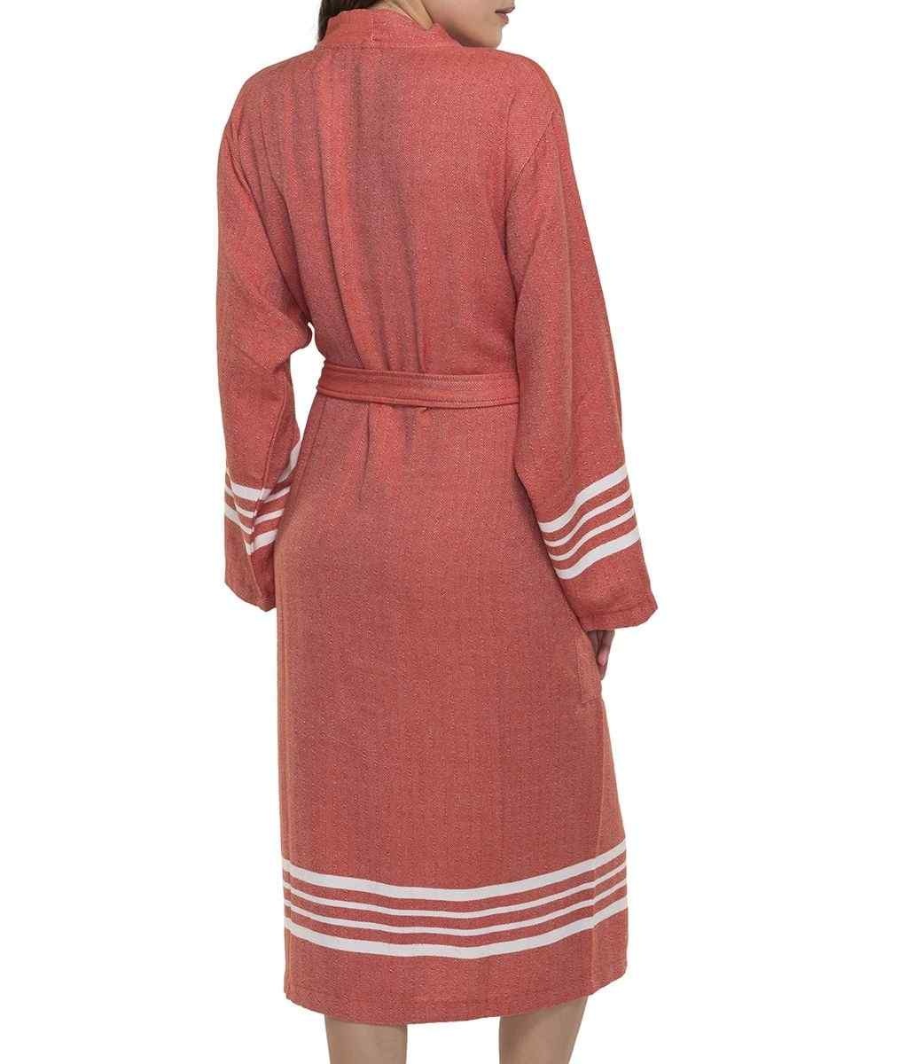 Luxe hamam badjas voor dames van 100% gekamd katoen - Hamamdoeken.com