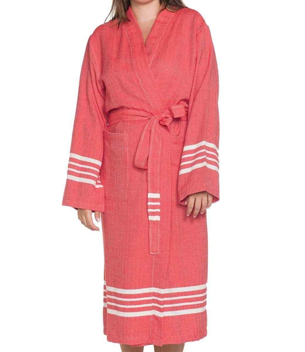 Luxe hamam badjas voor dames van 100% gekamd katoen - Hamamdoeken.com