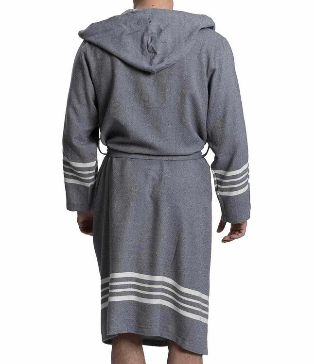 Hamam badjas heren – Luxe en comfort in tijdloos dark grey ...