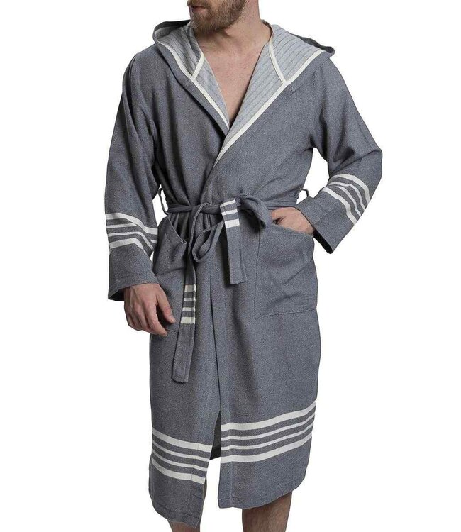 Hamam badjas heren – Luxe en comfort in tijdloos dark grey ...