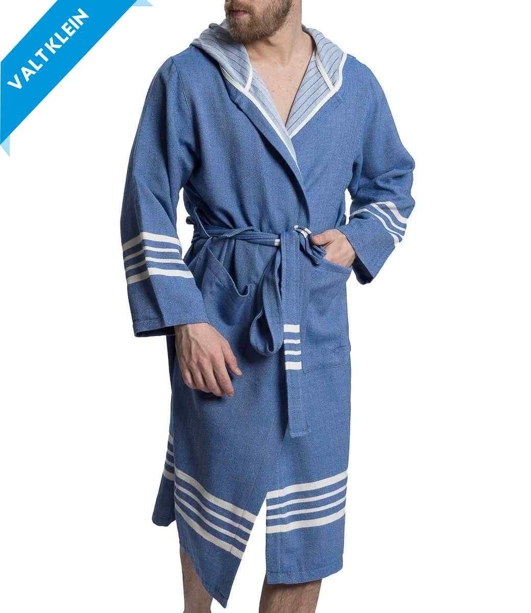 Hamam badjas heren – Stijlvol relaxen in royal blue - Hamamdoeken.com