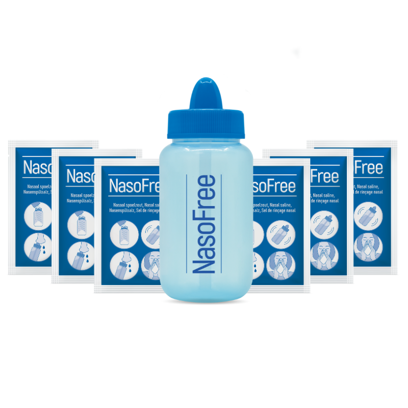 NasoFree Startset - Neusdouche met nasaal spoelzout - KNO-winkel.nl