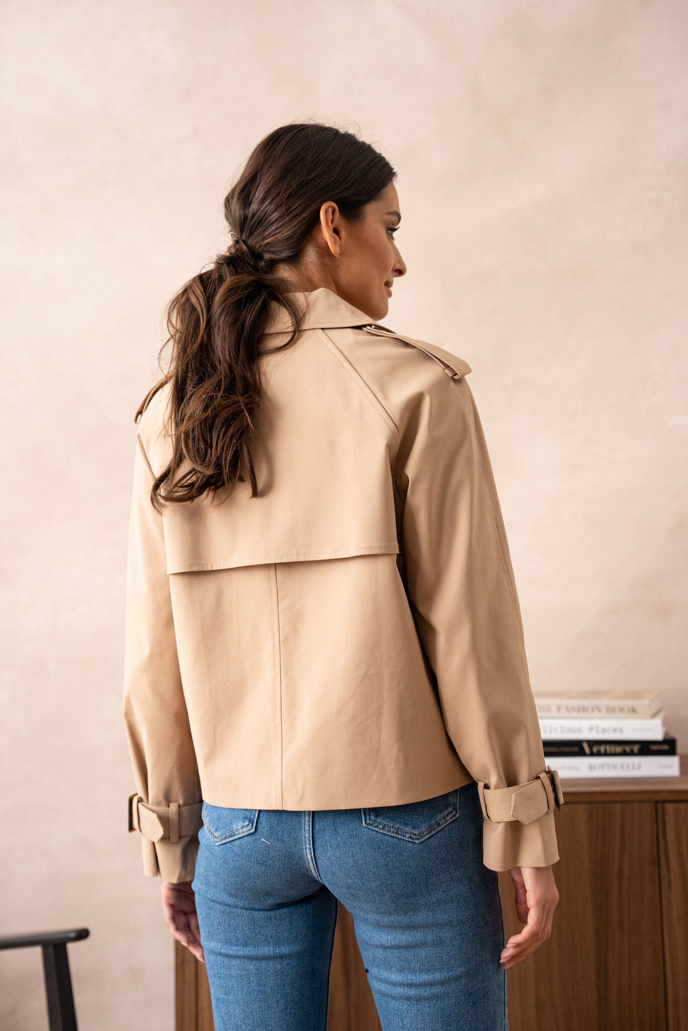 Trenchcoat dames kort beige - Leather City