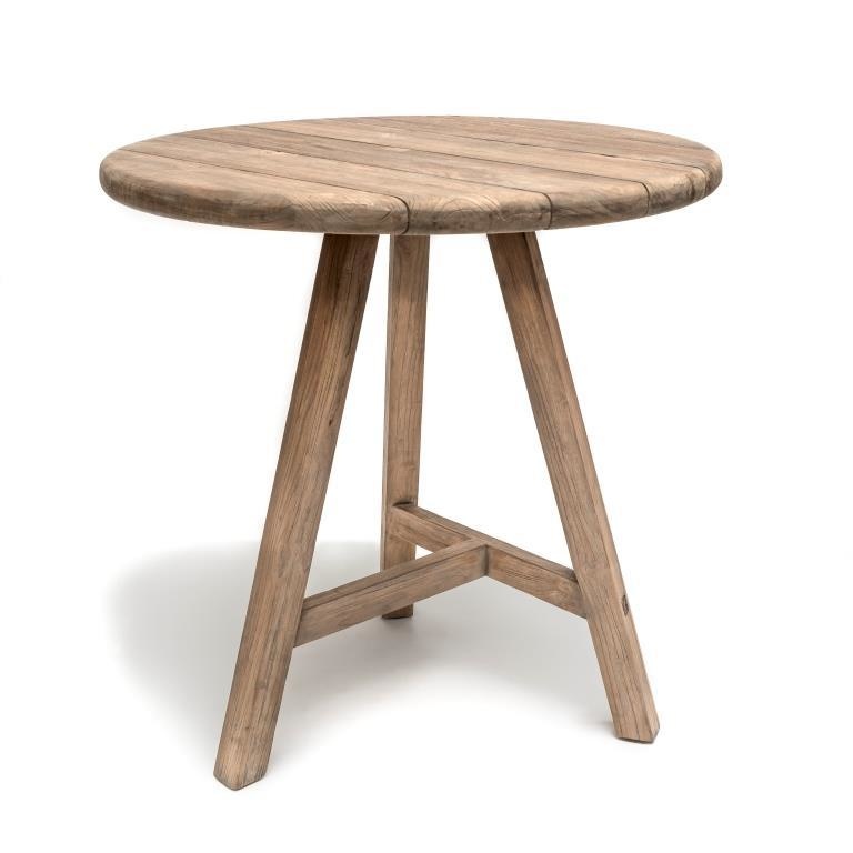 Round Bar Table Anton | Reclaimed Teak Natural Grey - NU PUUR & GROEN B.V.