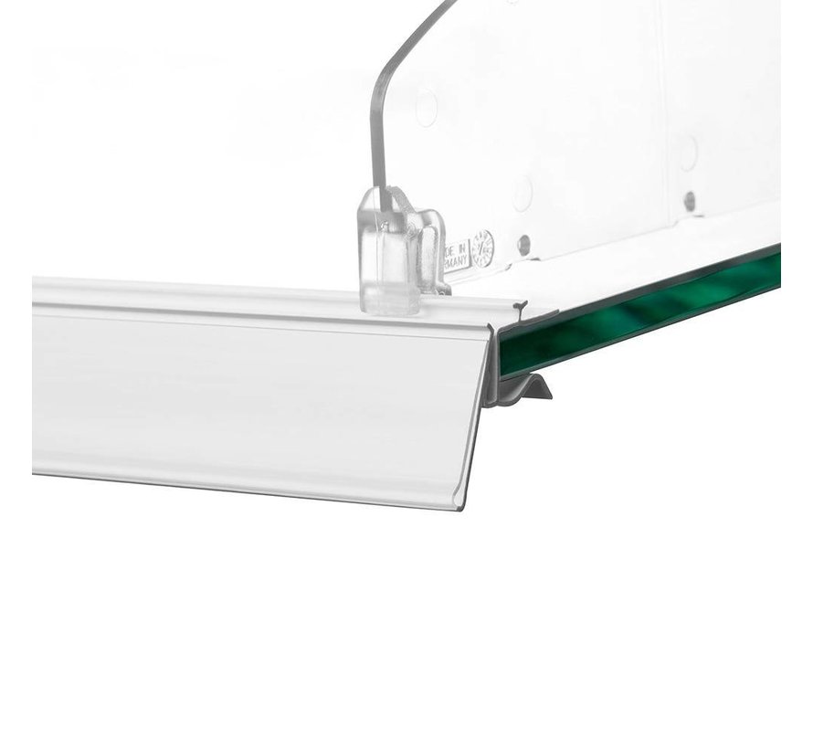 Barcode prijskaart met rail voor glas - HapoH