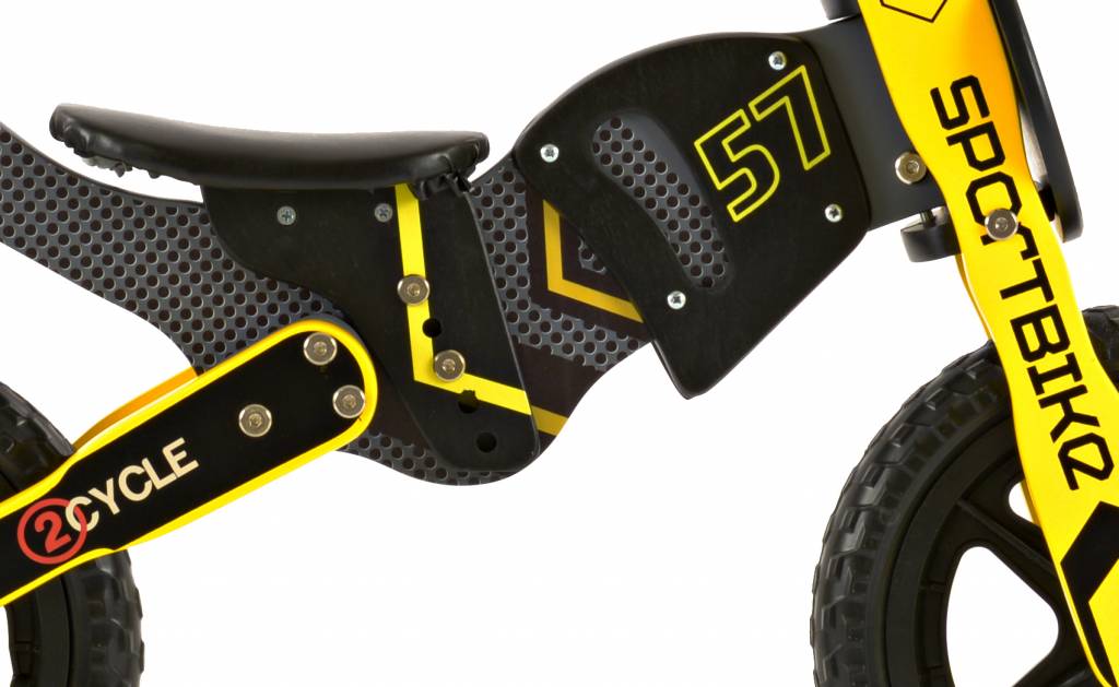 2Cycle Motor Loopfiets - Hout - Geel kopen | Prijskiller