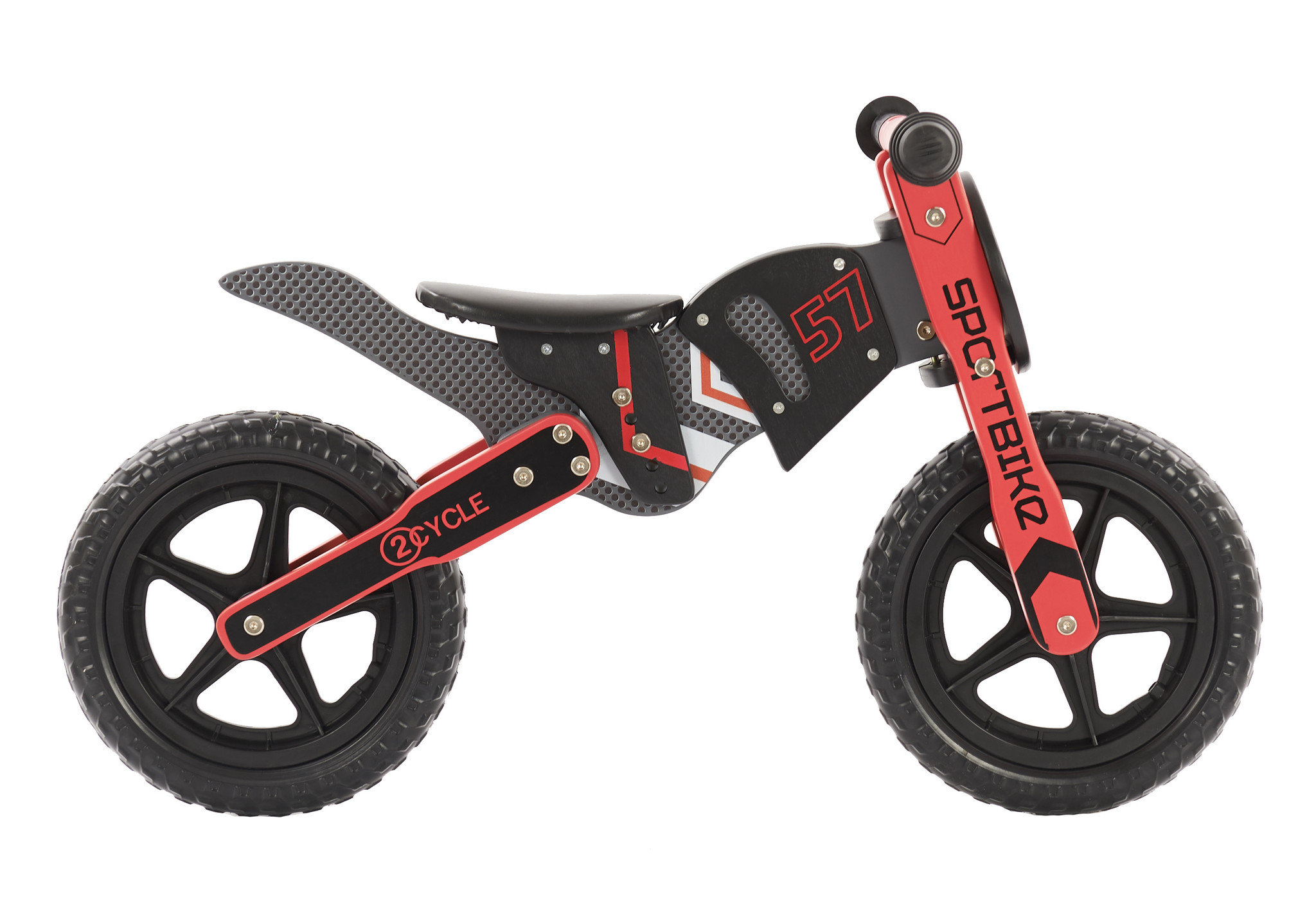 2Cycle Motor Loopfiets - Hout - Rood kopen | Prijskiller