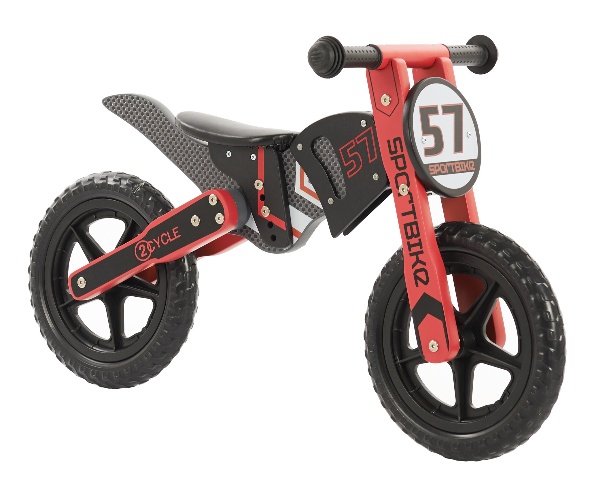 2Cycle Motor Loopfiets - Hout - Rood kopen | Prijskiller
