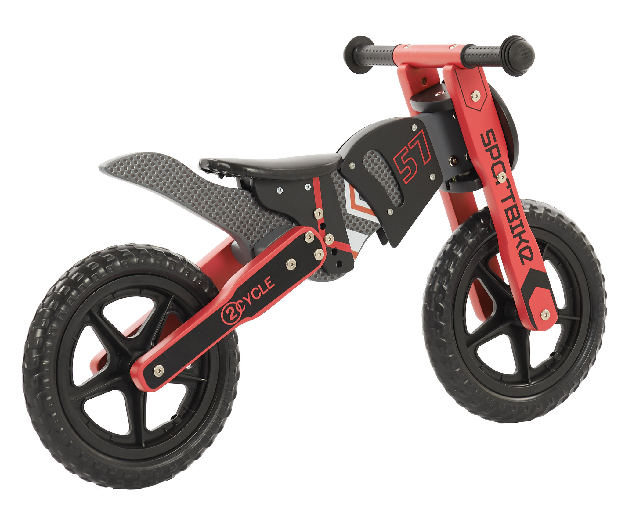 2Cycle Motor Loopfiets - Hout - Rood kopen | Prijskiller